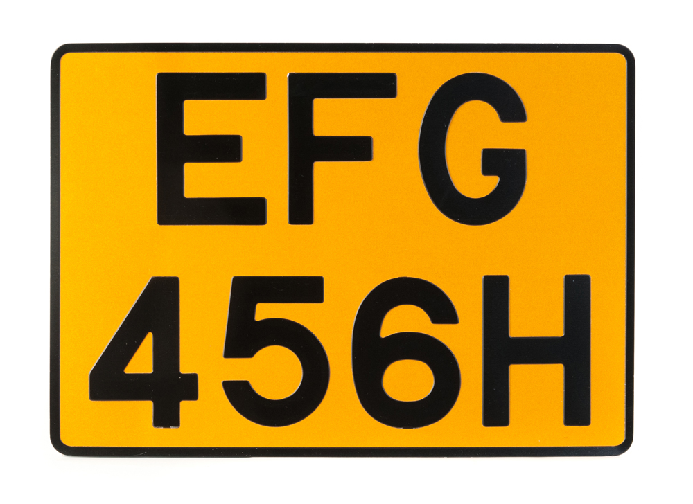 Pressed Black on White & Yellow Reflective | ClassicPlatesOnline.co.uk