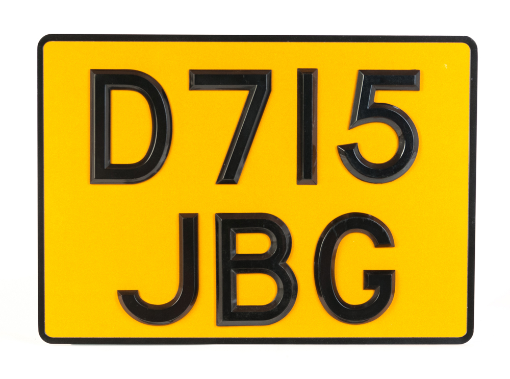 Raised Black Digits on White & Yellow Reflective